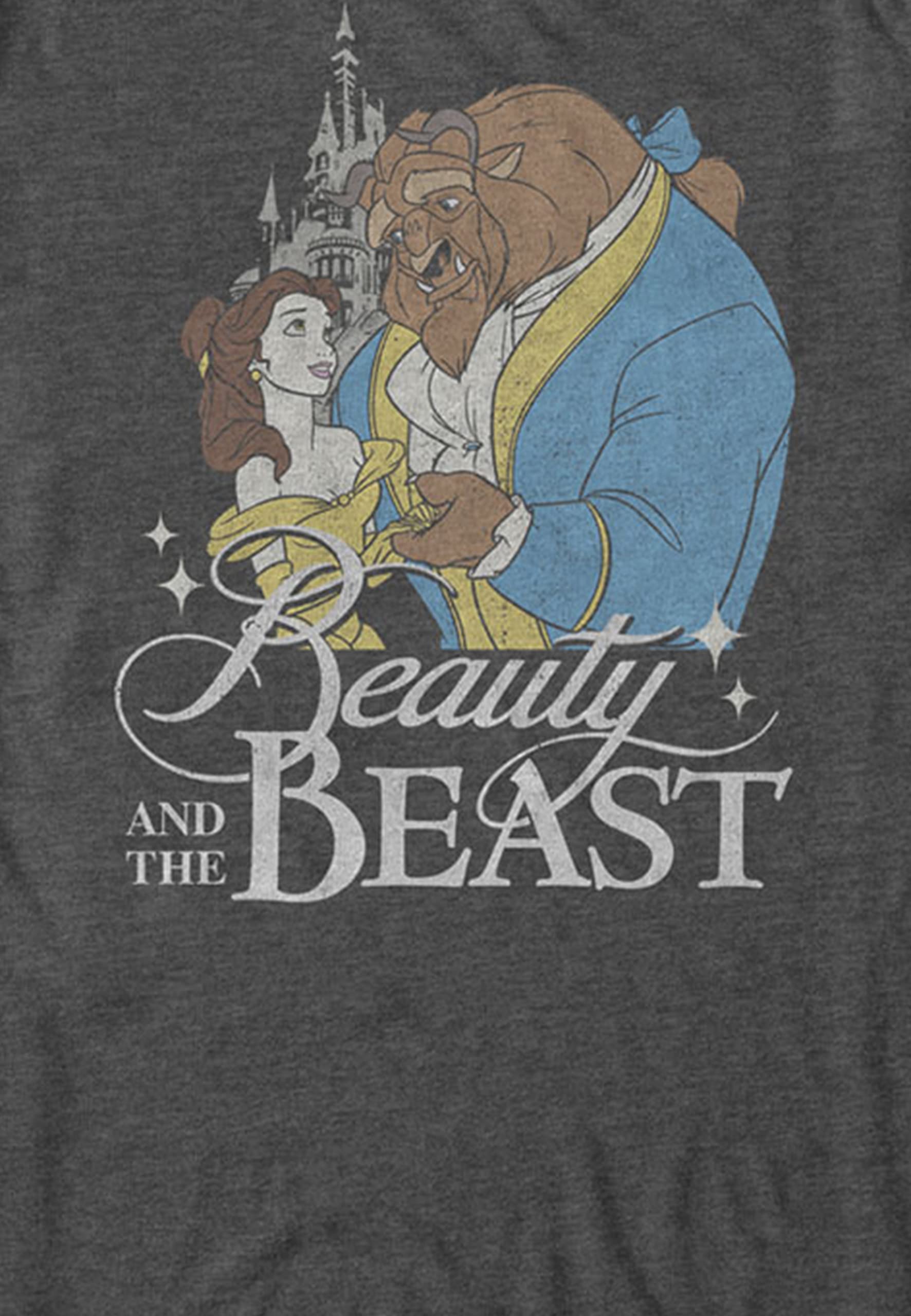 Disney mens Beauty and the Beast Poster Logo Graphic T-shirt T Shirt, Charcoal Heather, 4X-Large US