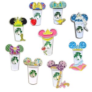 princess castle cup pin pack (9 pins) (beauty and the beast)