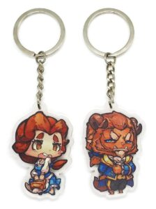 ebty dreams inc. - set of 2 beauty and the beast acrylic keychain belle, beast