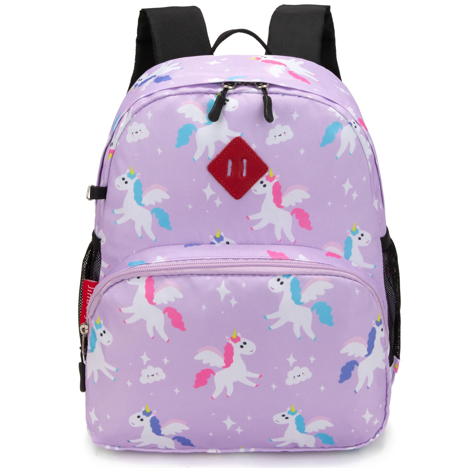 JinBeryl Toddler Backpack for Girls, 12 Inch Little Kids Backpack for Preschool or Kindergarten (Purple unicorn)