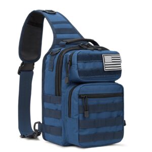 g4free tactical sling bag backpack military rover shoulder sling pack molle edc small crossbody chest pack(dark blue)