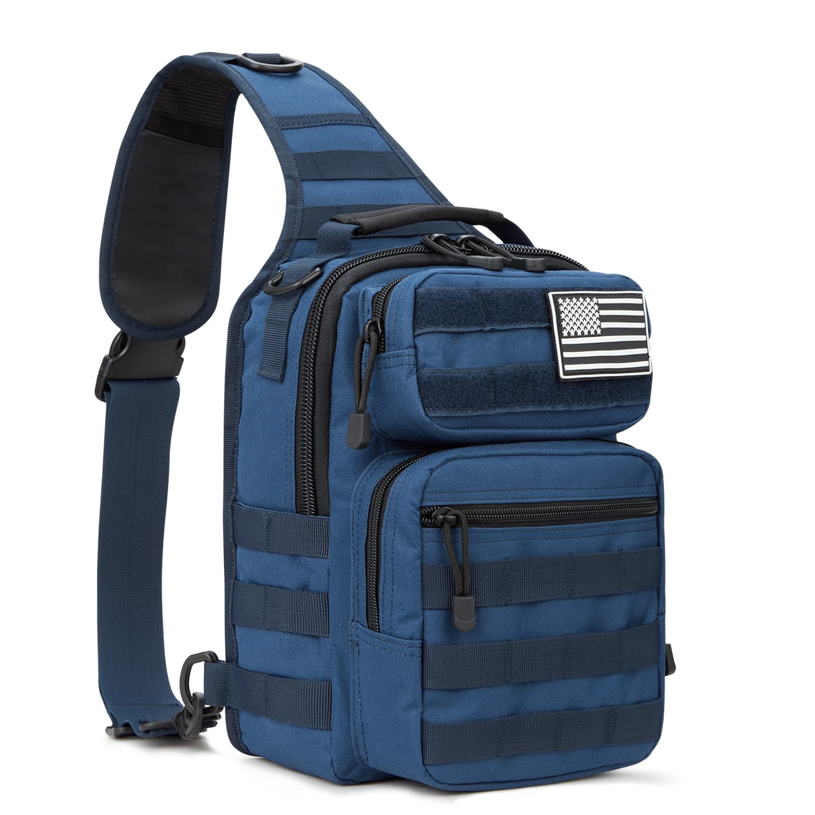 G4Free Tactical Sling Bag Backpack Military Rover Shoulder Sling Pack Molle EDC Small Crossbody Chest Pack(Dark Blue)