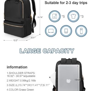 CADOLIM Large Travel Backpack Carry On Flight Approved Black Backpack For Travel Backpacks Waterproof Personal Item Backpack Travel Bag For Women Mens Mochila De Viaje Traveling Backpack