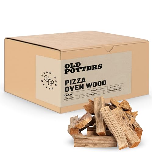 Old Potters Kiln Dried Pizza Oven Cooking Logs, Approx 12 lbs, Wood Logs for Pizza Ovens, Grills and Smokers, Solo Stove Mesa XL, Oak~ 6 Inch Mini Log, (790 Cubic Inches)