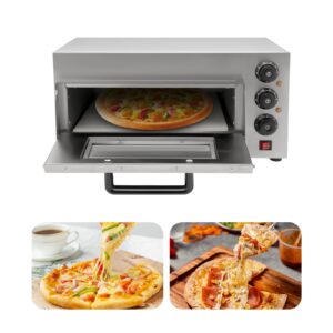 electric pizza oven, indoor countertop pizza oven with handle & removable tray, adjustable temp, commercial pizza maker for kitchen, camping, party