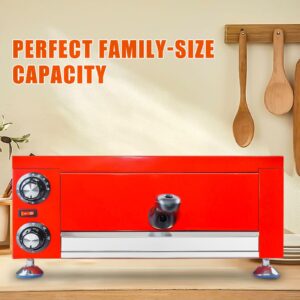 KOOTEN Indoor Electric Pizza Oven, 12" Countertop Stainless Steel Pizza Maker with Removable Crumb Tray for Restaurant Home, Red