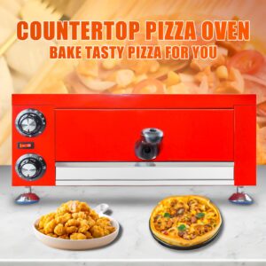 KOOTEN Indoor Electric Pizza Oven, 12" Countertop Stainless Steel Pizza Maker with Removable Crumb Tray for Restaurant Home, Red