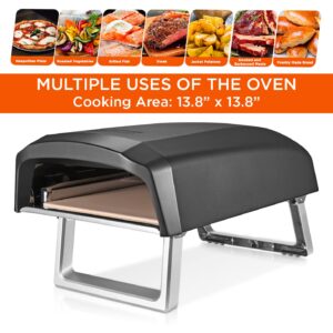 Commercial Chef Pizza Oven Outdoor - Gas Pizza Oven Propane - Portable Pizza Ovens for Outside - Stone Brick Pizza Maker Oven Grill with Dual L-Shaped Burner