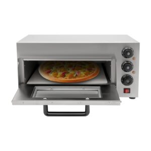 commercial pizza oven countertop, 1300w single layer multi-function stainless steel electric rotary button pizza oven, double s heating tube, multi-purpose indoor pizza machine, restaurant home bake