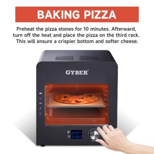 GYBER Ervine Electric Pizza Oven 1800W Power, 825℉ High Temperature, Multi-Layer Temperature Control, Adjustable Settings, View Window, LED Digital Display, Addition for Home and Outdoor Cooking