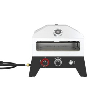 Nexgrill 12 in. Outdoor Gas Pizza Oven Portable Propane Pizza Grilling Stove, Easy Rotation System, Outdoor Kitchen, 15000BTUs, 182 sq. in. cooking space, Rear Access Smoker Box, Portable, 820-0084B