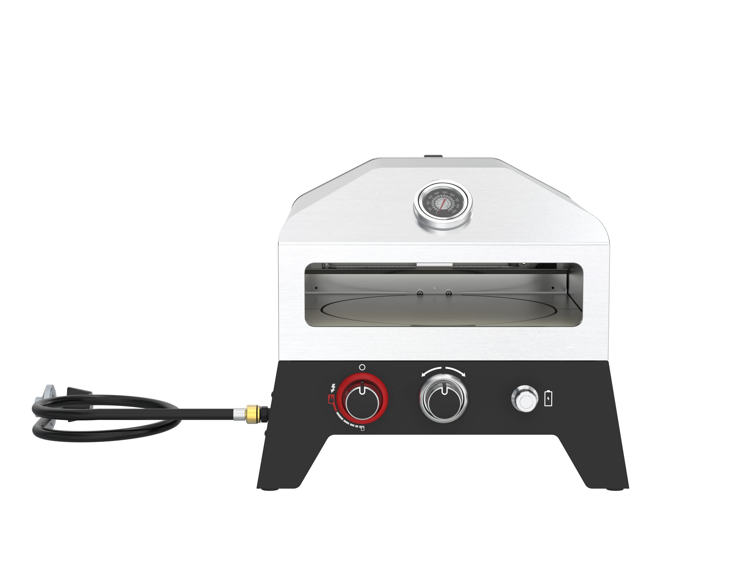 Nexgrill 12 in. Outdoor Gas Pizza Oven Portable Propane Pizza Grilling Stove, Easy Rotation System, Outdoor Kitchen, 15000BTUs, 182 sq. in. cooking space, Rear Access Smoker Box, Portable, 820-0084B