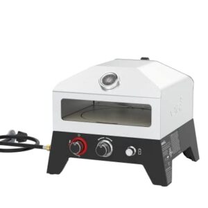 Nexgrill 12 in. Outdoor Gas Pizza Oven Portable Propane Pizza Grilling Stove, Easy Rotation System, Outdoor Kitchen, 15000BTUs, 182 sq. in. cooking space, Rear Access Smoker Box, Portable, 820-0084B