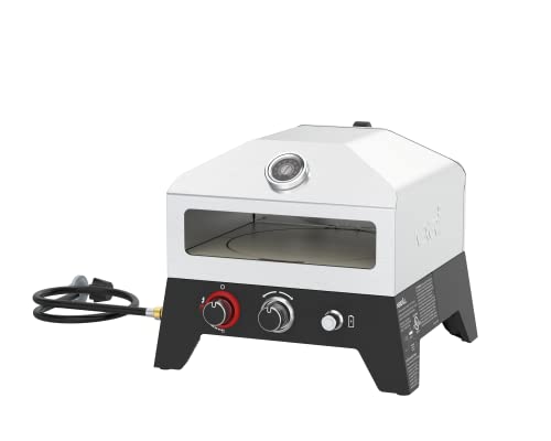 Nexgrill 12 in. Outdoor Gas Pizza Oven Portable Propane Pizza Grilling Stove, Easy Rotation System, Outdoor Kitchen, 15000BTUs, 182 sq. in. cooking space, Rear Access Smoker Box, Portable, 820-0084B