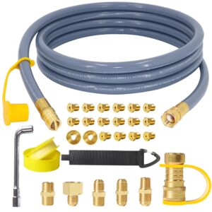 5369 propane to natural gas conversion kit, for weber,blackstone 28" &36 ",pizza oven,fire pit, generator, patio heater,etc.12ft 3/8" id natural gas hose with quick connect