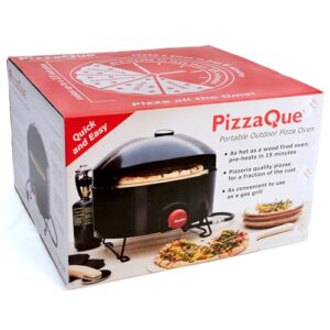 Pizzacraft PizzaQue, Portable Outdoor Pizza Oven, Heats Up To 700°F Cooks Pizza In 6 Minutes, 14” ThermaBond Stone, Restaurant Style Pizza Anywhere