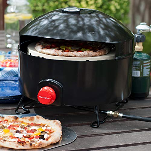 Pizzacraft PizzaQue, Portable Outdoor Pizza Oven, Heats Up To 700°F Cooks Pizza In 6 Minutes, 14” ThermaBond Stone, Restaurant Style Pizza Anywhere