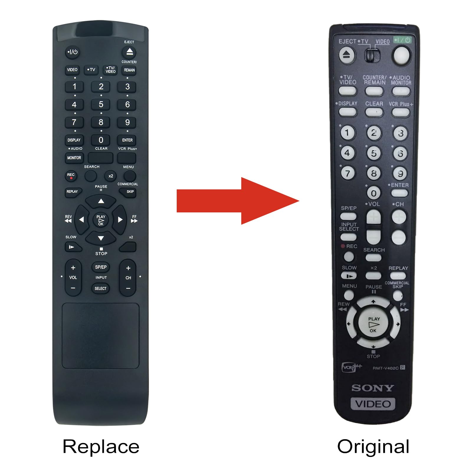 RMT-V402C New Replacement Remote Control fit for Sony Video Cassette Recorder VCR SLV-N88 SLV-N500 SLV-N55 SLV-N900 SLV-N700 SLV-N650 SLV-N750 SLV-N77