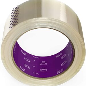 Rollo No Noise Packing Tape - Silent Shipping Tape 60 Yards x 2" Wide x 2.6 Mil Thick (6 Refill Rolls) - Clear Heavy Duty Industrial Quiet Tape for Packaging, Shipping, Moving, Storage with No Bubbles