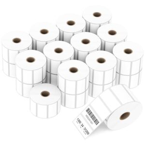 anylabel compatible 2" x 1" direct thermal labels replacement for barcodes postage address shipping compatible with rollo & zebra desktop printers adhesive & perforated (24 rolls, 1300 labels/roll)