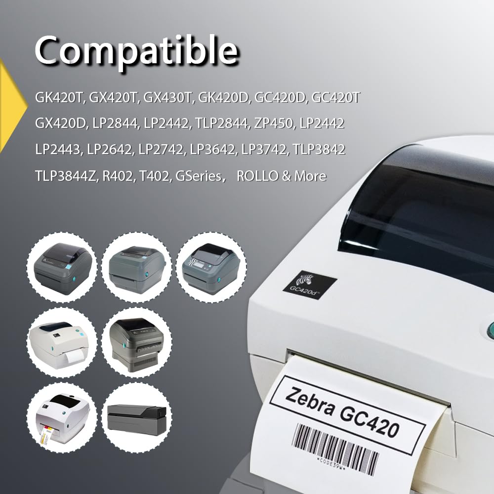 BETCKEY - 2" x 1.5" (51 mm x 38 mm) UPC Barcode & Address Labels Compatible with Zebra & Rollo Label Printer,Premium Adhesive & Perforated [6 Rolls, 6000 Labels]