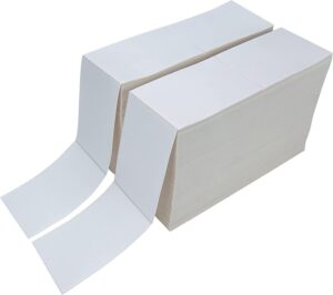 made in usa 6,000 labels fanfold 4" x 6" direct thermal labels, with perforated line for thermal printers - compatible zebra & rollo printer (4" x 6" - 6000 labels)