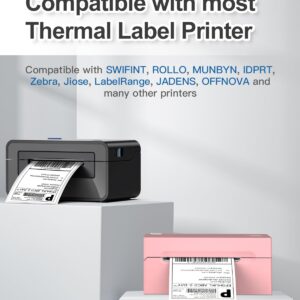 Thermal Labels, SWIFINT 4"x6" Direct Thermal Shipping Label, Perforated Fanfold Labels Compatible with Lable Printer MUNBYN, NELKO, IDPRT SP420, SP410, SWIFINT PL70E, Permanent Adhesive, Pack of 500