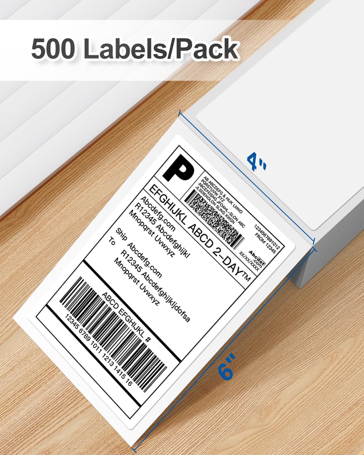 Thermal Labels, SWIFINT 4"x6" Direct Thermal Shipping Label, Perforated Fanfold Labels Compatible with Lable Printer MUNBYN, NELKO, IDPRT SP420, SP410, SWIFINT PL70E, Permanent Adhesive, Pack of 500