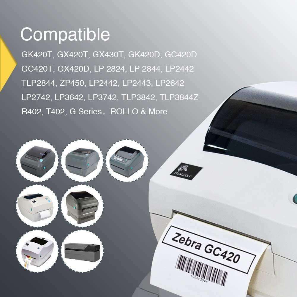 BETCKEY - 4" x 6" (102 mm x 152 mm) Shipping Labels Compatible with Zebra & Rollo Label Printer(not for dymo 4XL), Premium Adhesive & Perforated [6 Rolls, 1500 Labels]