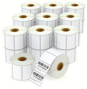 betckey - 2.25" x 1.25" (57 mm x 32 mm) upc barcode & multipurpose labels compatible with zebra & rollo label printer,premium adhesive & perforated [6 rolls, 6000 labels]