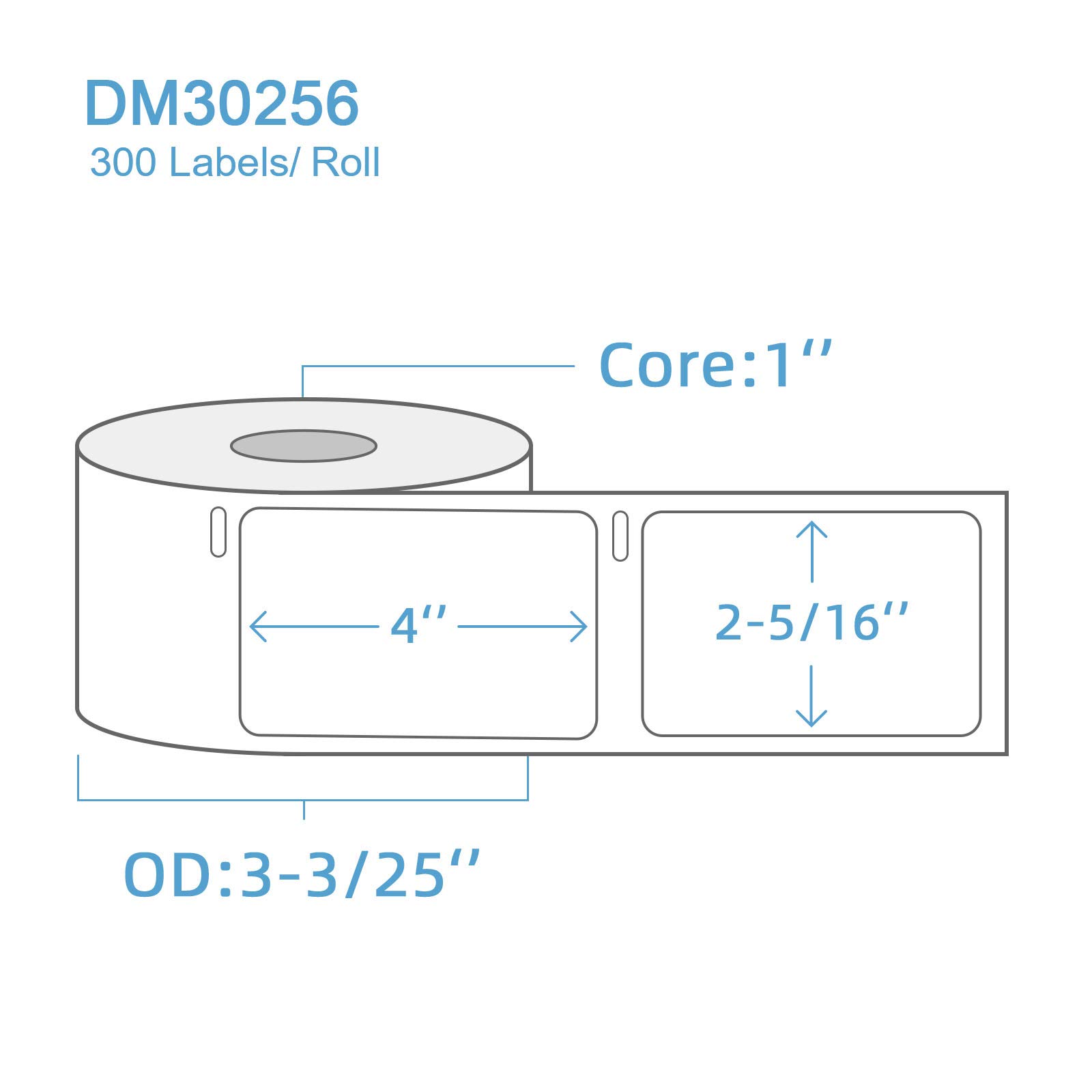 Labelebal 12 Rolls Compatible 2-5/16" x 4"(59 mm x 101 mm) Direct Thermal Labels Replacement for DYMO 30256 Postage Address Shipping Compatible for DYMO & Rollo & Zebra Printer (300 Labels/Roll)