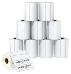 betckey - 4" x 1" (102 mm x 25 mm) multipurpose labels compatible with zebra & rollo label printer,premium adhesive & perforated [10 rolls, 13750 labels]