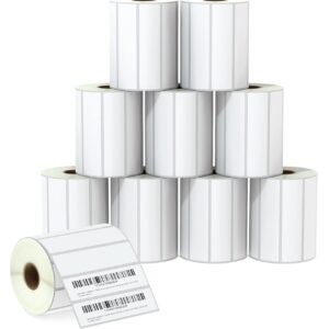 BETCKEY - 4" x 1" (102 mm x 25 mm) Multipurpose Labels Compatible with Zebra & Rollo Label Printer,Premium Adhesive & Perforated [10 Rolls, 13750 Labels]