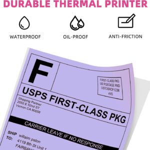 Phomemo 4x6 Thermal Labels for Shipping Label Printer - 500PCS Purple Mailing Labels - 4x6 Direct Thermal Labels Fanfold Compatible with Rollo,MUNBYN,iDPRT,JADENS,POLONO - Water/Oilproof - NO BPA/BPS