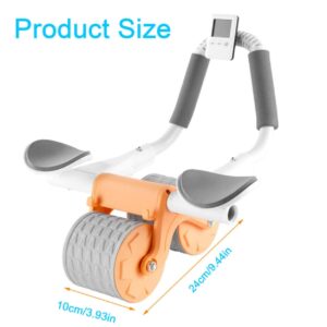 Bersauji 2023 New with Timer Ab Roller for Abdominal Exercise Machine, Elbow Support Automatic Rebound Abdominal Wheel, Abs Workout Equipment, Strengthening Trainer Fitness for Men Women,Orange