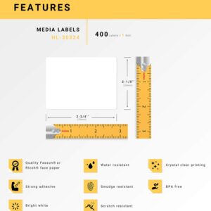 HOUSELABELS Compatible DYMO 30324 Media Labels (2-1/8" x 2-3/4") Compatible with Rollo, Some DYMO LW Printers, 6 Rolls /2400 Labels