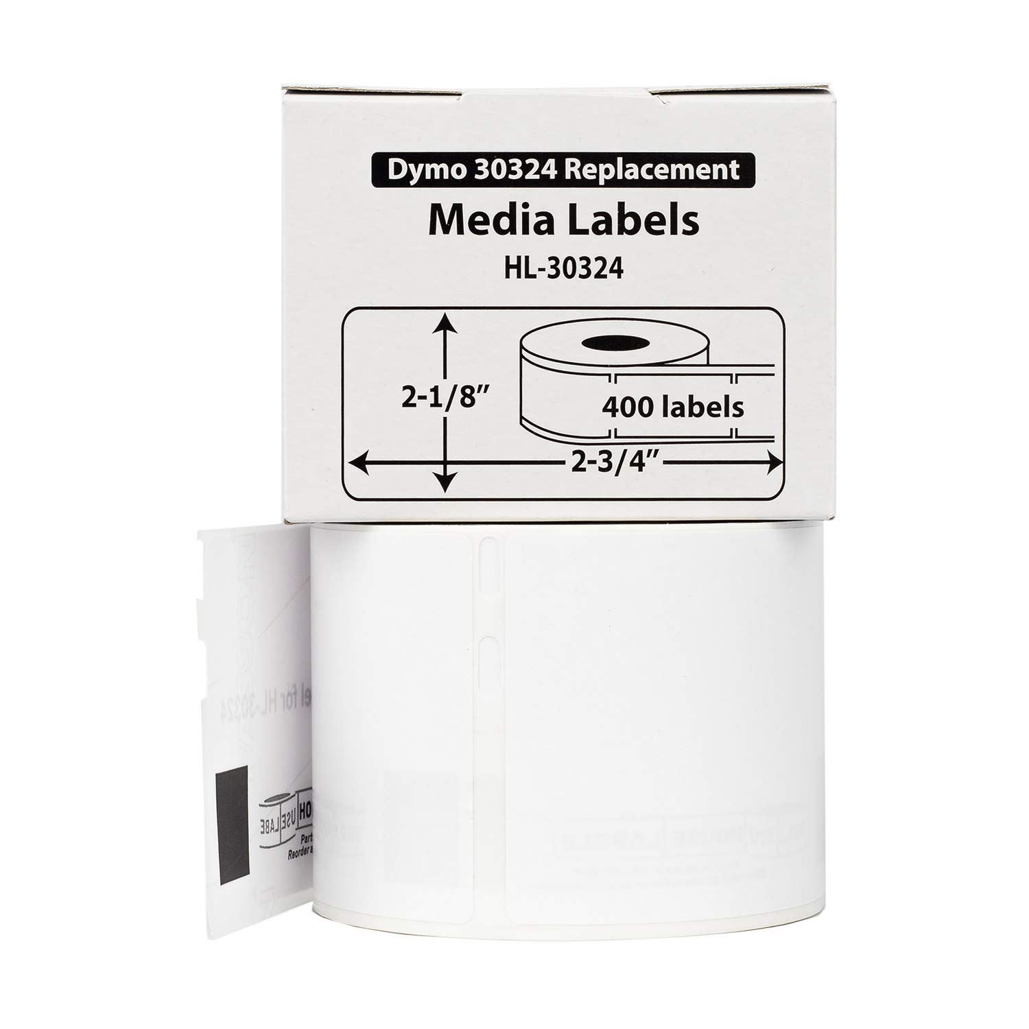 HOUSELABELS Compatible DYMO 30324 Media Labels (2-1/8" x 2-3/4") Compatible with Rollo, Some DYMO LW Printers, 6 Rolls /2400 Labels