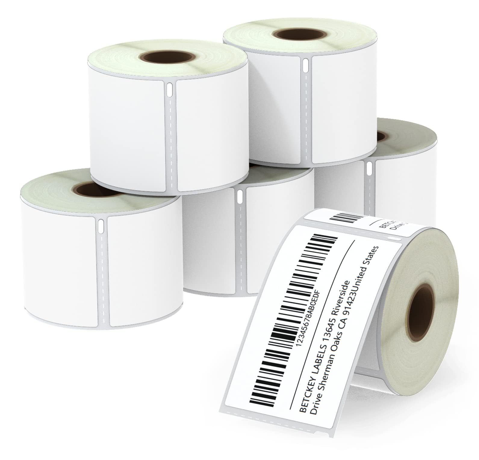 BETCKEY - Compatible DYMO 30256 (2-5/16" x 4") Shipping Labels, Strong Permanent Adhesive & Perforated, Compatible with DYMO Labelwriter 450, 4XL, Rollo & Zebra Desktop Printers [6 Rolls/1800 Labels]