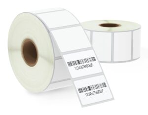 betckey - 1.5" x 1" (38 mm x 25 mm) all purpose & address labels compatible with zebra & rollo label printer,premium adhesive & perforated [2 rolls, 2600 labels]