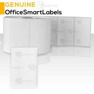 OfficeSmartLabels – 2.5" x 1.25" Removable Direct Thermal Labels - Compatible with Rollo & Zebra Desktop Printers and More – 1” Core; Perforated, Water & Oil Resistant [4 Roll, 4000 Labels]