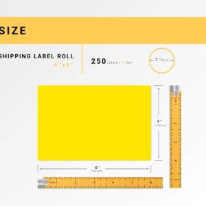 HOUSELABELS 4" x 6" Red, Orange, Green, Yellow, Blue Shipping Labels on 1" Core Compatible with Zebra and Rollo Printers, 5 Rolls / 250 Labels per Roll