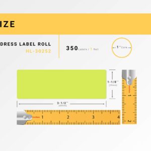 HOUSELABELS Compatible DYMO 30252 Green Address Labels (1-1/8" x 3-1/2"), Strong Permanent Adhesive, Compatible with DYMO LW 450, 4XL, Rollo & Zebra Desktop Printers, 6 Rolls /2100 Labels