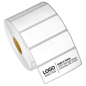 2.5" x 1" direct thermal label - compatible with rollo label printer & zebra desktop printers – 1” core, multipurpose upc barcode shipping label, adhesive & perforated - 20 rolls, 1380/roll