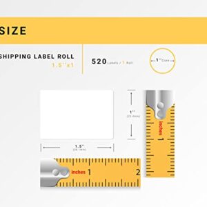 HOUSELABELS 1.5" x 1" Multipurpose Labels on 1" Core Compatible with Zebra and Rollo Printers, 6 Rolls / 520 Labels per Roll