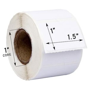 HOUSELABELS 1.5" x 1" Multipurpose Labels on 1" Core Compatible with Zebra and Rollo Printers, 6 Rolls / 520 Labels per Roll