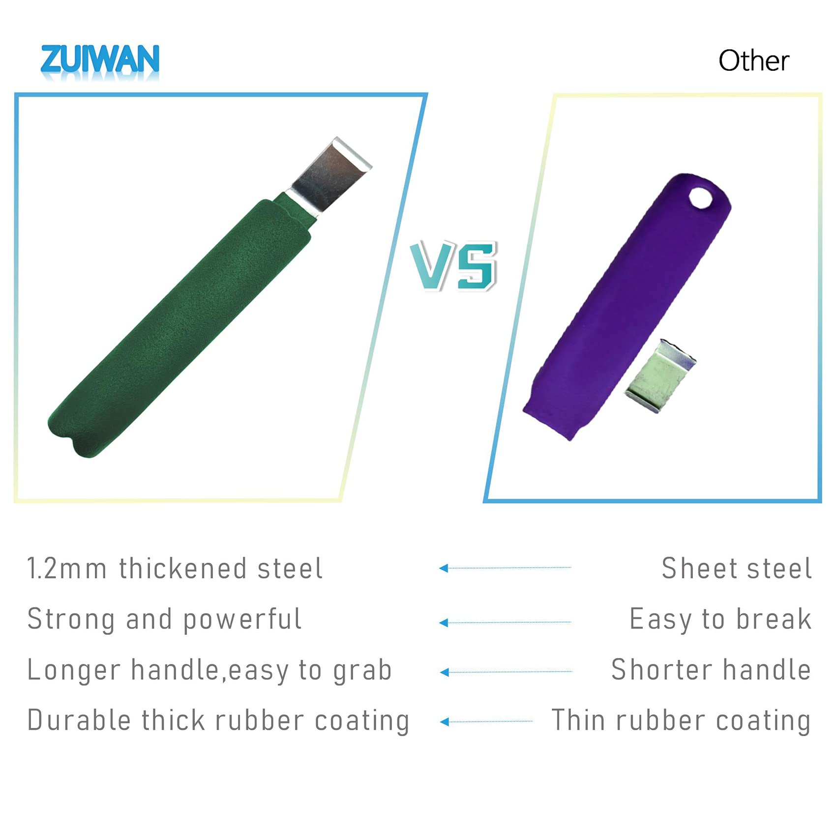 ZUIWAN 1Pcs Green 7 Inch Vinyl Siding Removal Tool - Hardened, Quenched, Frosted Non-Slip Grip Handle With Good Hand Feel,Mainly Used For House Vinyl Siding Installation And Removal