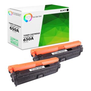 tct premium compatible toner cartridge replacement for hp 650a ce270a black works with hp color laserjet enterprise cp5525 printers (13,500 pages) - 2 pack