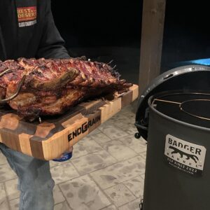 Badger Barrel BBQ - 16" Drum Style Smoker | 2-Tier BBQ Hibachi Grill | Includes 6 hooks, Hanging Rack, Grill Grate and More | Badgers Not Butterflies