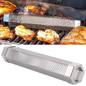 Fuerdich Smoker Tube,304 Stainless Steel BBQ Smoke Generator Portable Stability Barbecue Grill Tools for Outdoor Party Accessory