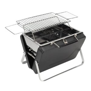 charcoal grill portable smoker grill travel bbq grill foldable barbecue grill for camping outdoor cooking backyard patio picnic(black)